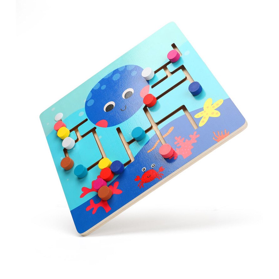 Labirint 3D pentru copii, Zola®, model caracatita, cartonase pentru ...