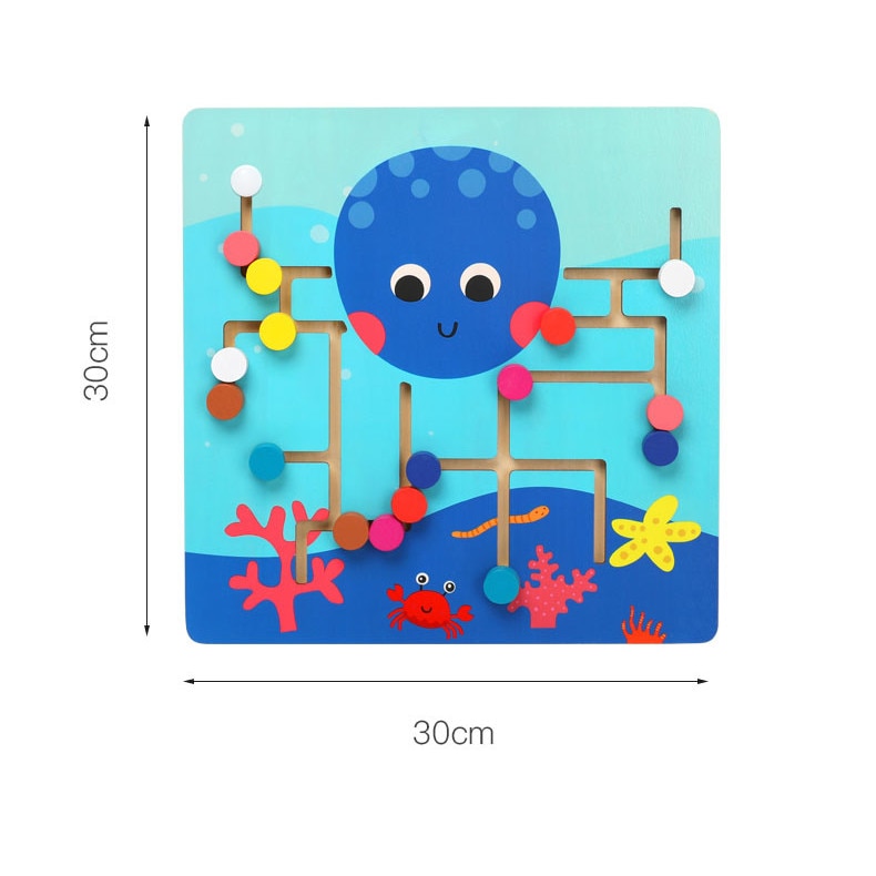 Labirint 3D pentru copii, Zola®, model caracatita, cartonase pentru ...