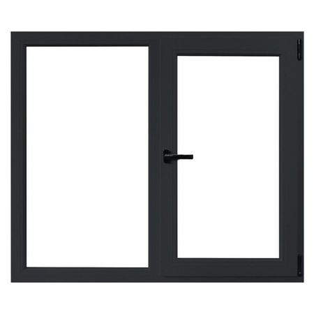 Fereastra PVC, ALCONF, 4 camere, 2 canate, antracit, deschidere ...