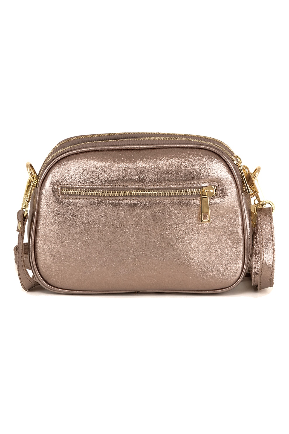 Mia Tomazzi, Geanta crossbody din piele cu aspect metalizat Gradisca ...