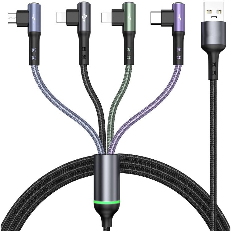 Cablu de incarcare multiplu, 4in1, 3A, Multicolor - eMAG.ro