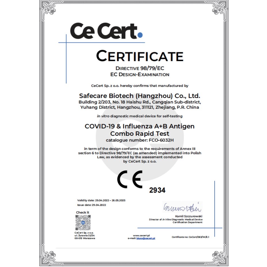 Test Rapid Combo Covid-19, Gripa Tip A si Tip B, Safecare, 1 bucata ...