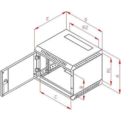 Cabinet rack, Triton, Metal/Sticla, 10 inch, 9 U, 310 x 260 mm, Gri ...