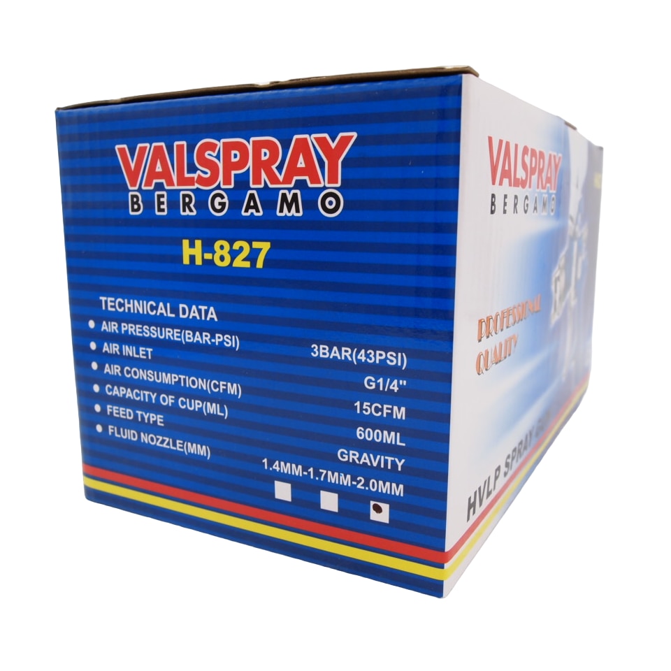 Пистолет за боя под налягане Val Spray, H-827, 2.0 дюза - eMAG.bg
