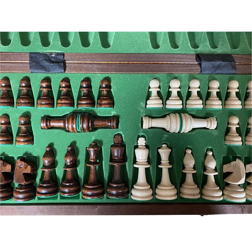 Turneu de sah 4, Zegaryszachowe, Lemn, 80 mm, Crem/Maro - eMAG.ro