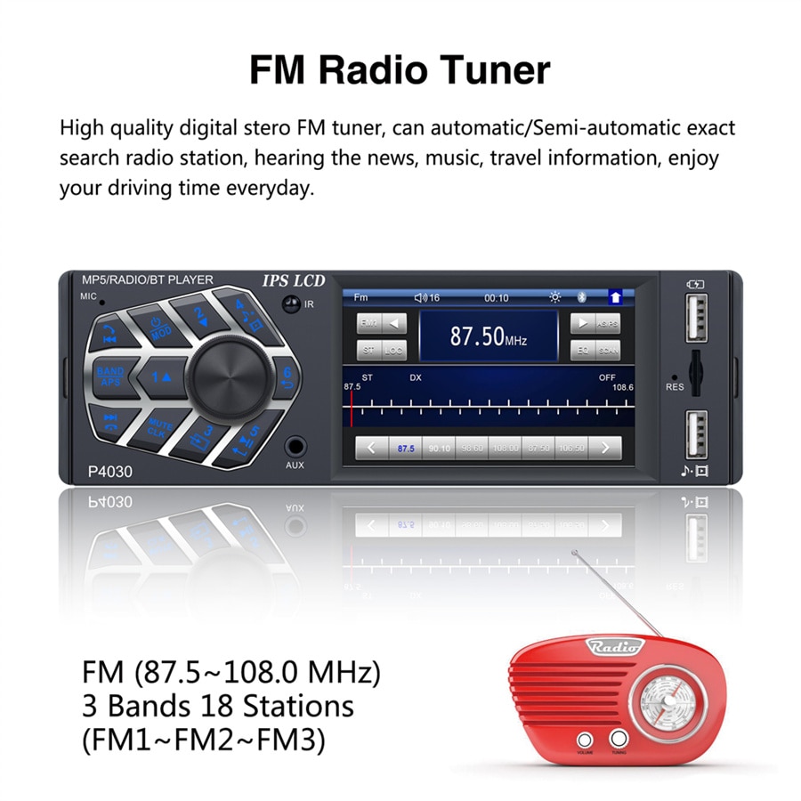 Radio Mp5 Bluetooth Handsfree Telecomanda 2 x Usb Comenzi Volan Radio ...