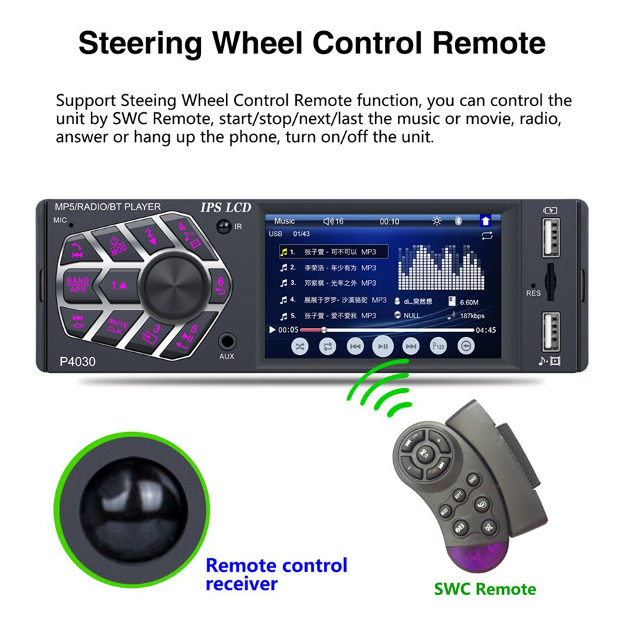 Radio Mp5 Bluetooth Handsfree Telecomanda 2 x Usb Comenzi Volan Radio ...