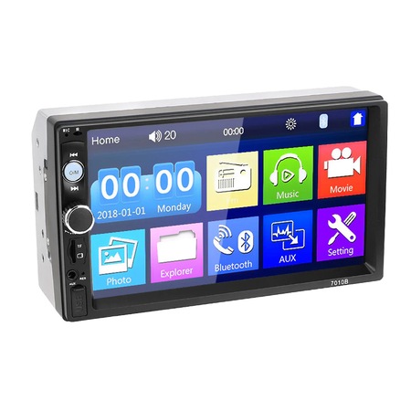 Radio auto 7010B, 2DiN, Negru, Radio FM, Ecran 7 inchi, Bluetooth ...