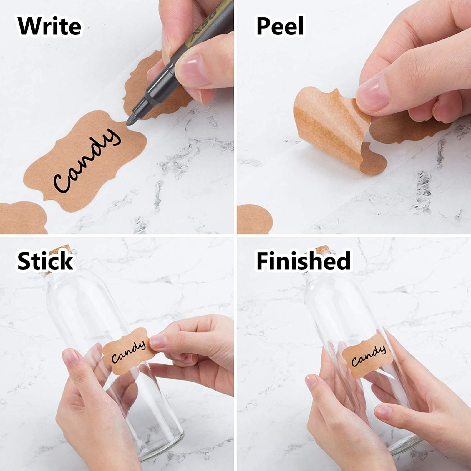 Set de 300 de etichete autoadezive, Darklove, pentru cadouri, sticle ...