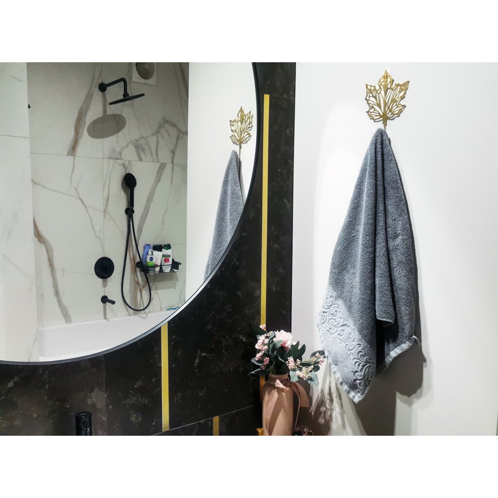 Cuier metalic cu 1 agatatoare iMK® auriu, 17CM, model frunzulita de ...