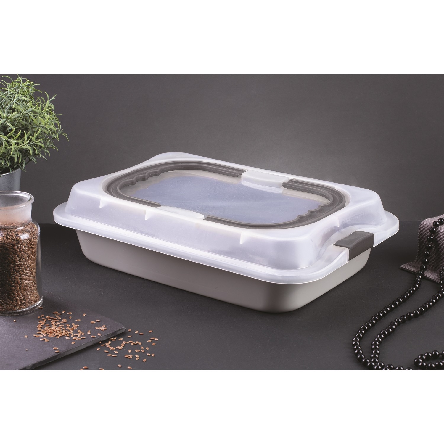 Tava cu capac plastic 36.5 x 24.5 cm Aspen Collection Berlinger Haus BH ...