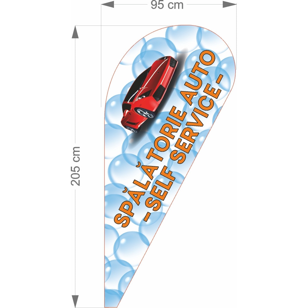 Steag Lacrima cu catarg modular, model "Spalatorie Auto 01", marime M ...