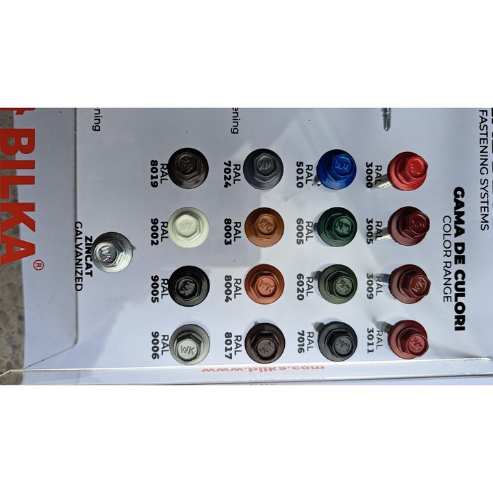 Surub pentru metal, autoforant, Bilka, maro inchis, RAL 8019 4.8 x 19 ...