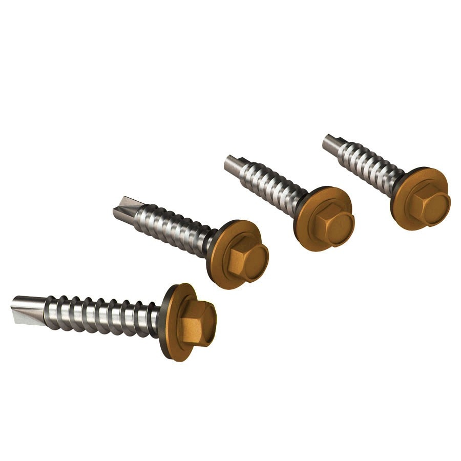 Surub pentru tigla metalica, autoforant, Bilka, alama RAL 8003 4.8 x 35 ...