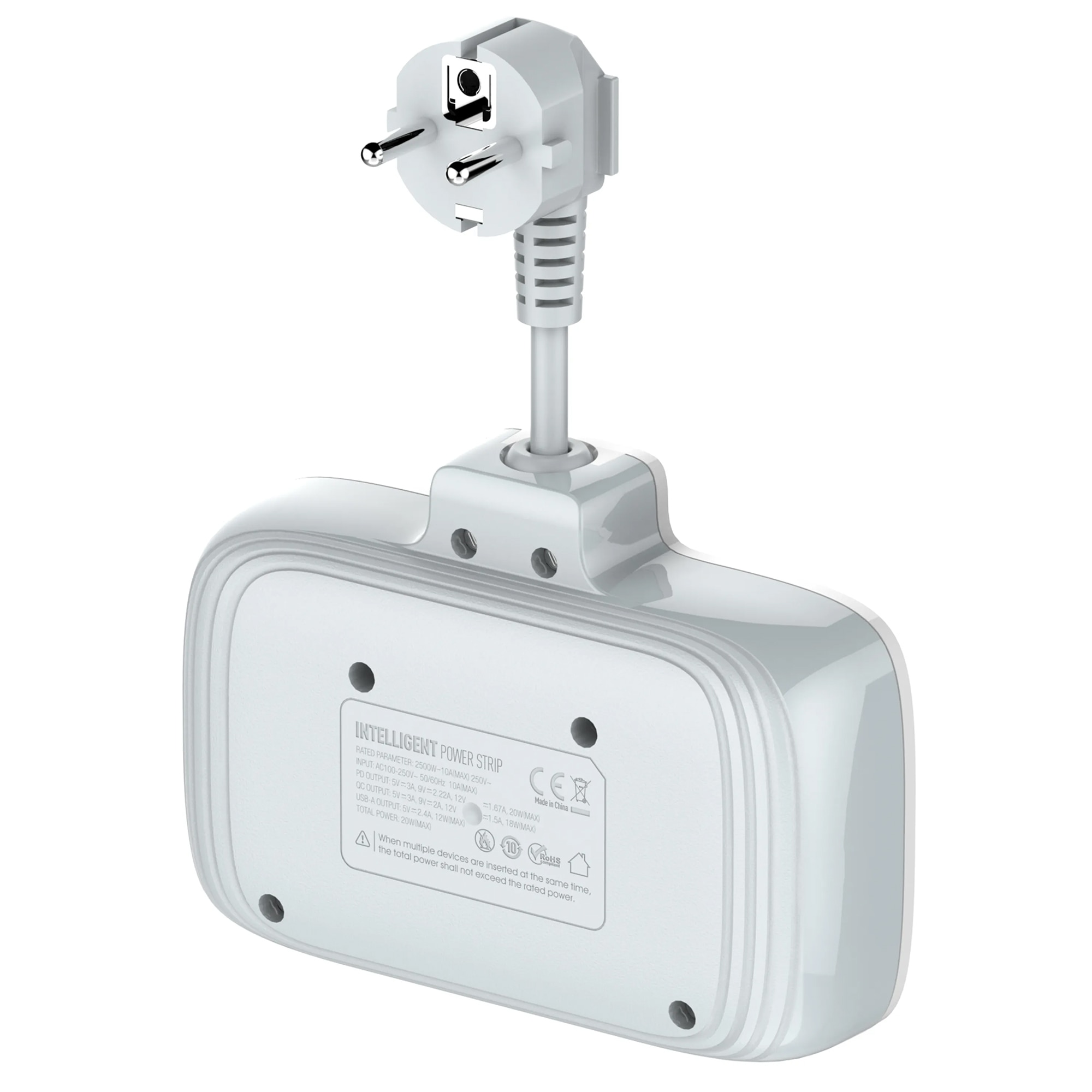Prelungitor Smart cu 3 x USB si 1 x PD 20W, 2 Prize Schuko 220V 2500W ...