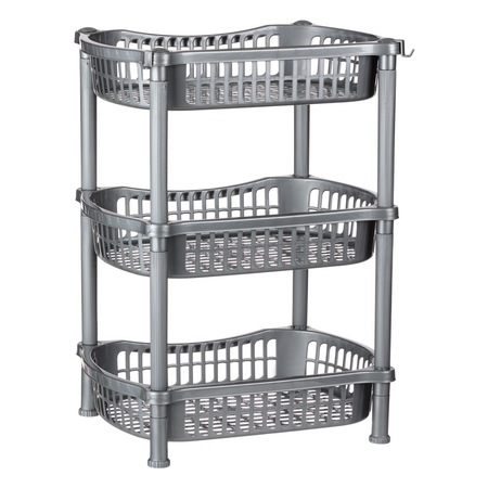 Raft bucatarie, Liberta, 3 rafturi, PVC, 41 x 31 x 54 cm, Gri - eMAG.ro