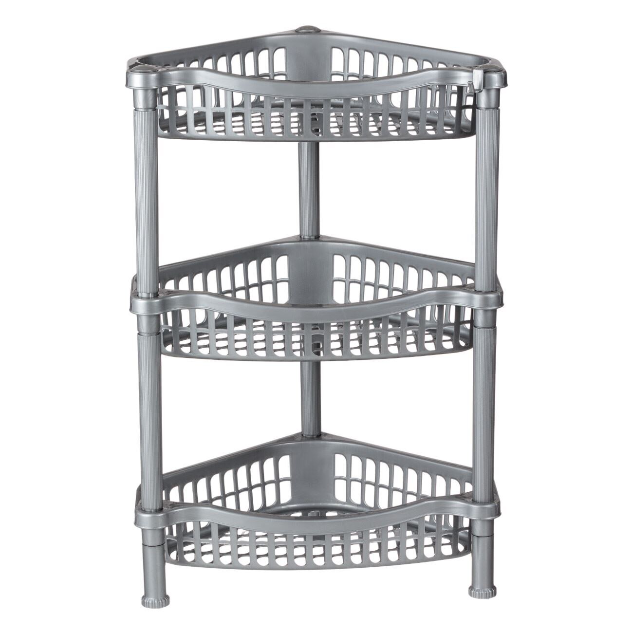 Raft bucatarie, Liberta, 3 rafturi, Coltar, PVC, 37 x 27 x 54 cm, Gri ...