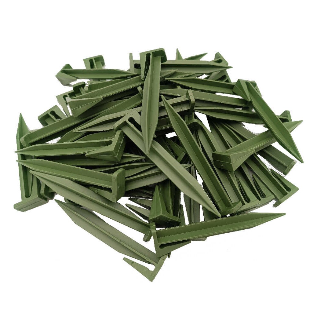 Set 100 tarusi pentru cablu robot de tuns iarba, ROBOCABLE, ABS, 9 cm ...