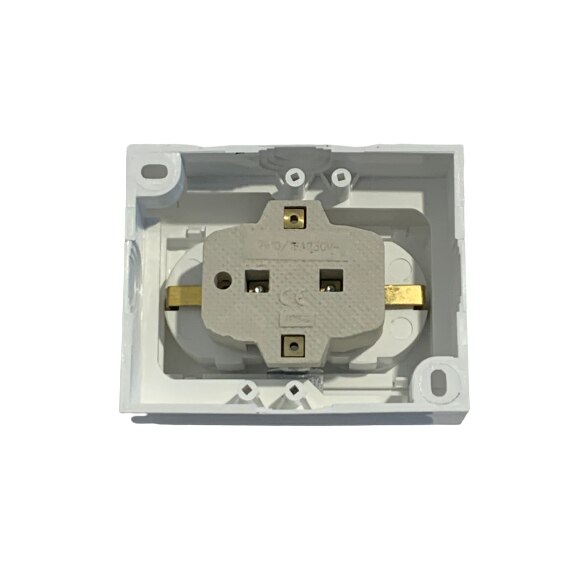 Priza ceramica dubla cu montare pe tencuiala si contact de protectie ...