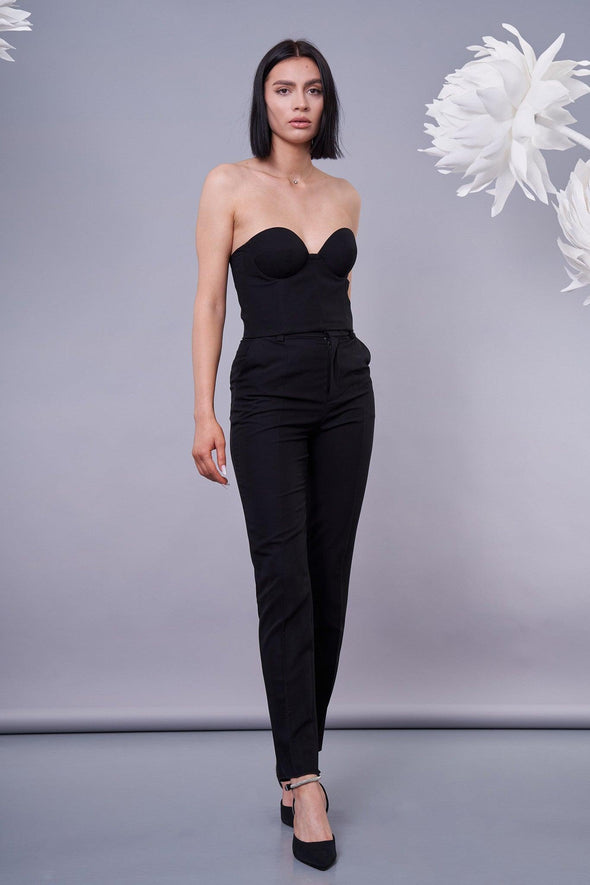 Corset din stofa fina, Negru, 38 - eMAG.ro