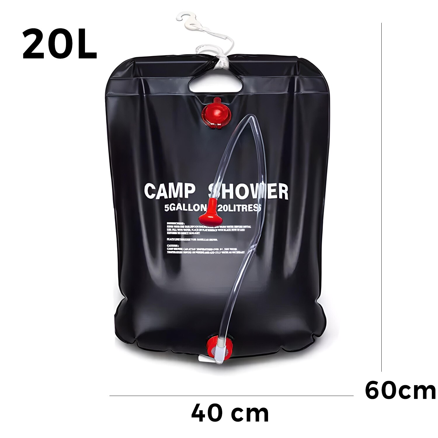 Dus solar pentru camping, PVC, Capacitate 20L, Negru - eMAG.ro