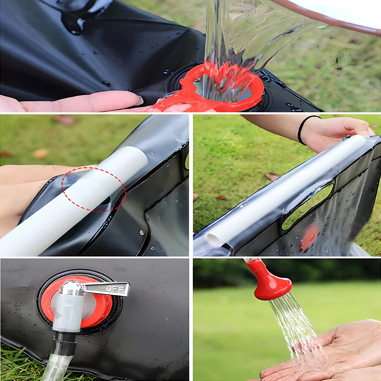 Dus solar pentru camping, PVC, Capacitate 20L, Negru - eMAG.ro