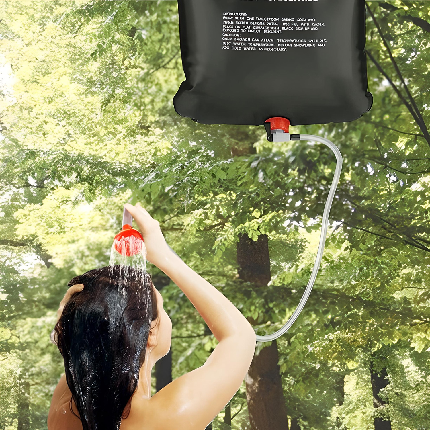 Dus solar pentru camping, PVC, Capacitate 20L, Negru - eMAG.ro