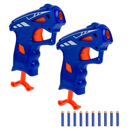 Set 2 pistoale de jucarie, cu 10 gloante/sageti din spuma, Syamag ...