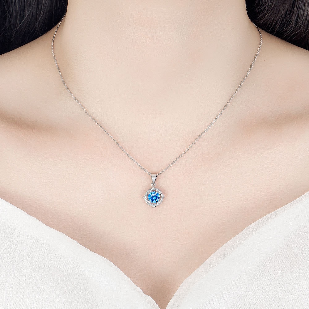 Дамски комплект бижута, Колие обеци и гривна, S925 сребро, Син, 3 бр. - eMAG.bg