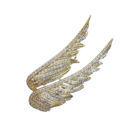 Brosa cu aripi de inger, aur, 5.3x2.2cm - eMAG.ro