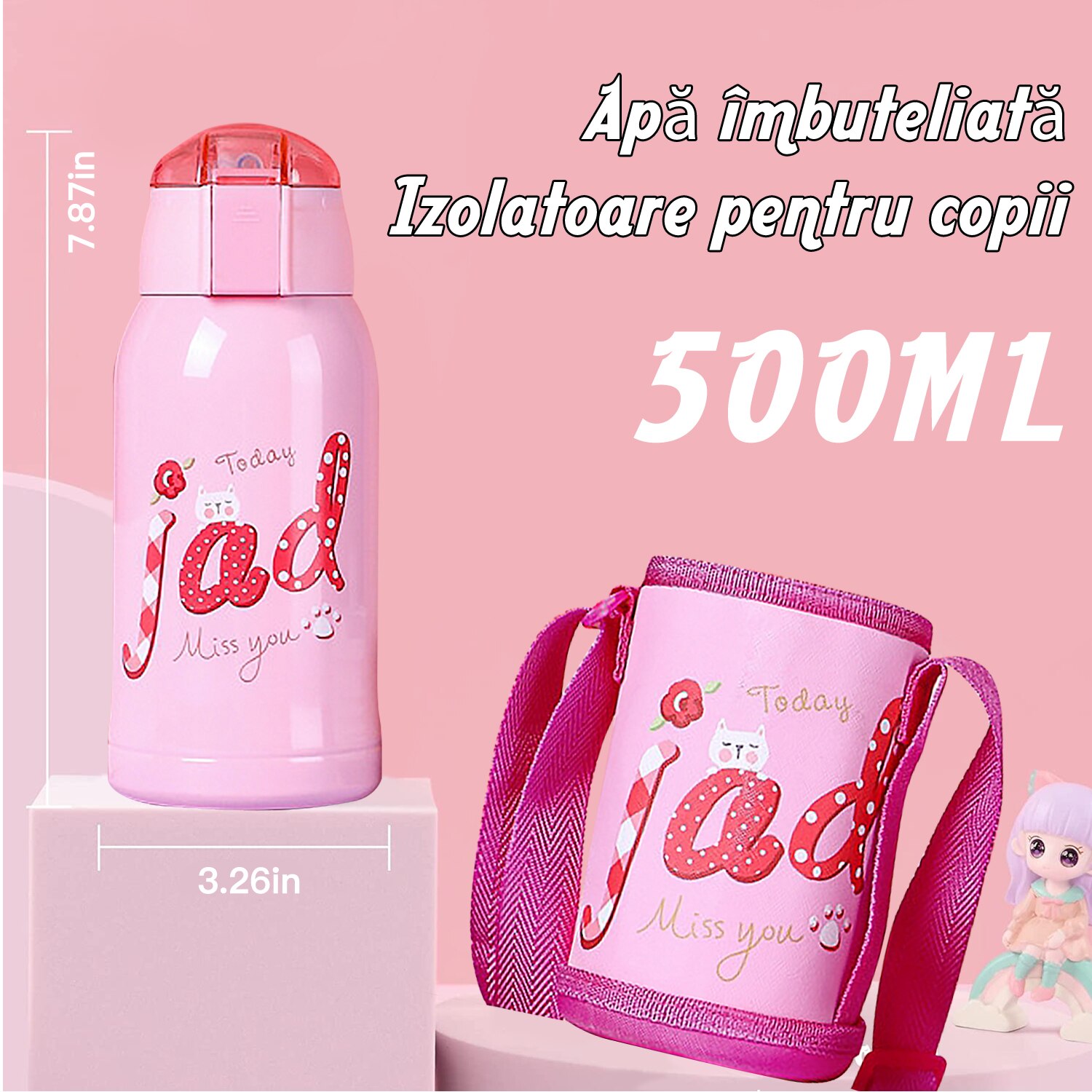 Termos inteligent pentru Copii, SDLOGAL, Ecran LCD temperatura, Inox ...