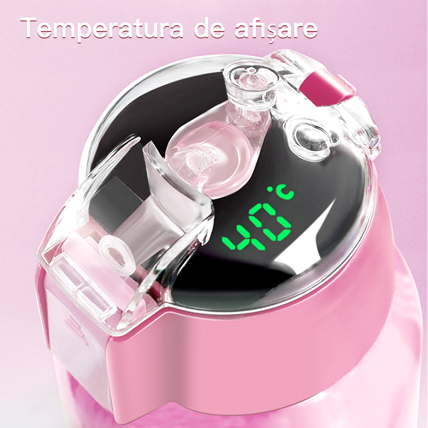 Termos inteligent pentru Copii, SDLOGAL, Ecran LCD temperatura, Inox ...