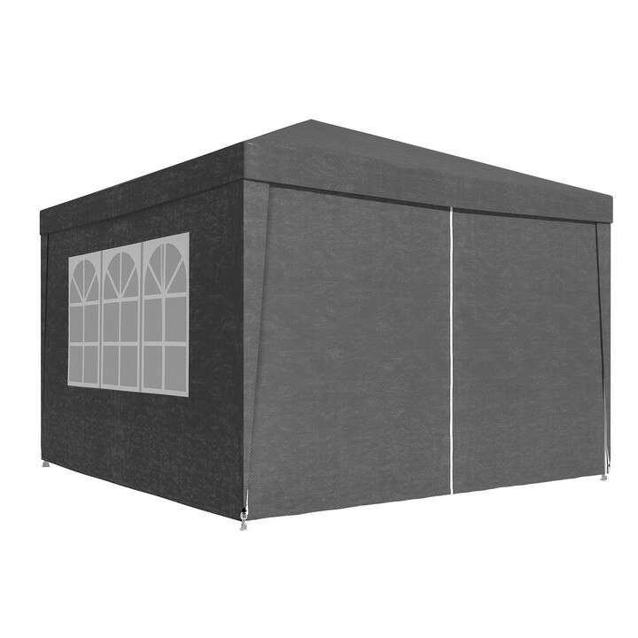 Cort pavilion de gradina, 300x300 cm, cu 4 pereti laterali cu ferestre ...