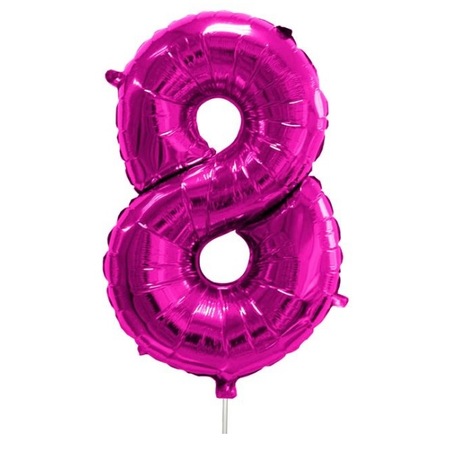Balon pentru zilele de nastere, cifra 8, roz, 23 cm - eMAG.ro