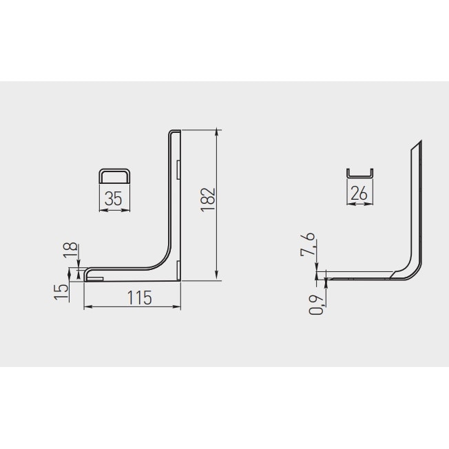 Consola raft WS18, 115x182 mm, set 2 buc, negru - eMAG.ro