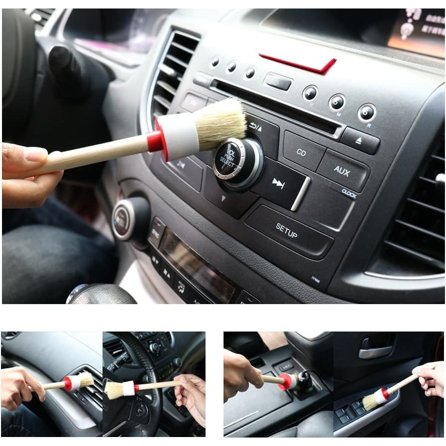Set 9 pensule si perii profesionale pentru detailing si curatare ...