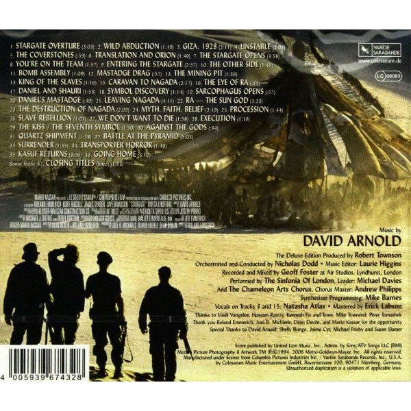 Stargate - Deluxe Edition soundtrack (Gwiezdne Wrota) (David Arnold ...