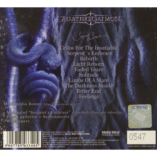 Agathodaimon: Serpent's Embrace (Remastered) (digipack) [CD] - eMAG.hu