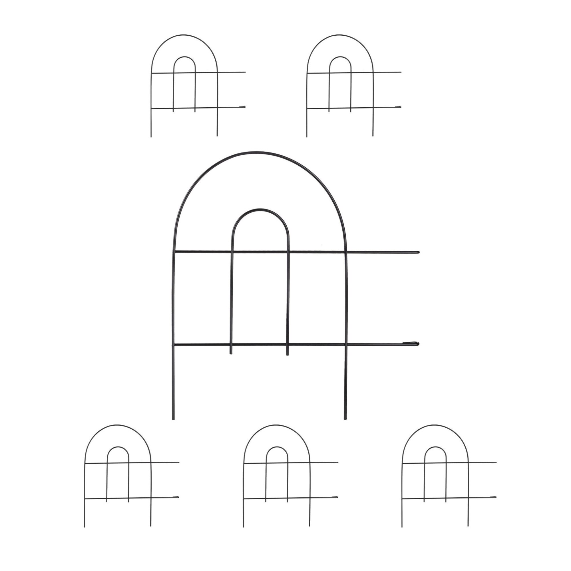 Gard de gradina decorativ, 6 piese, din metal, 44,5 x 43 x 2 cm - eMAG.ro