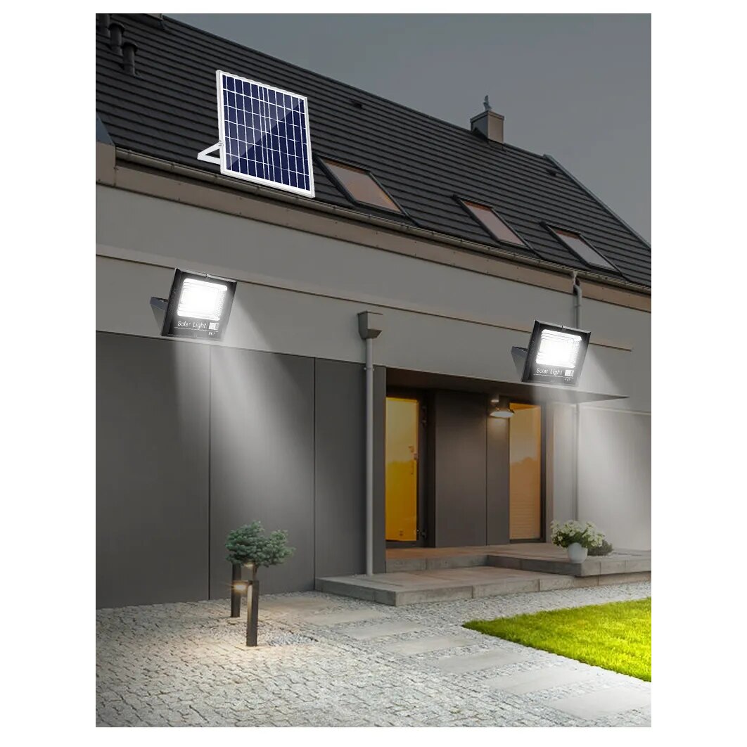 Proiector cu panou solar, OneTech, 40W, 98 LED SMD, 20 x 16, panou ...