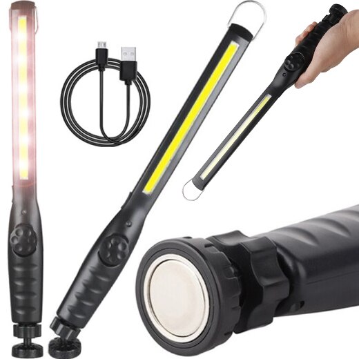Lampa de lucru LED COB cu acumulator pentru mecanici auto rotativa ...