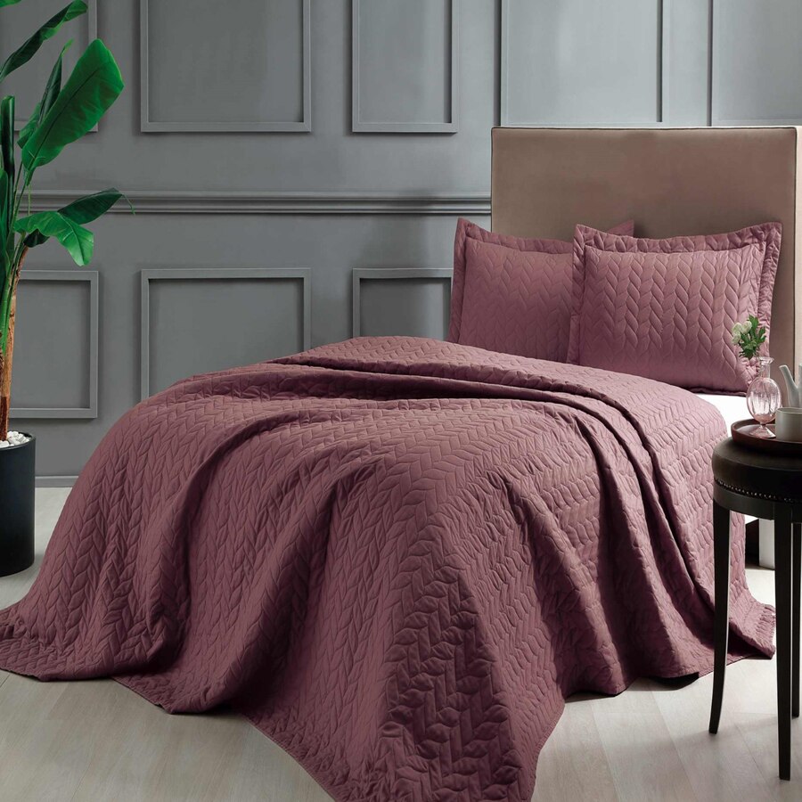 Set cuvertura matlasata 250 x 260 cm si 2 fete de perna, 3 piese, TAC ...