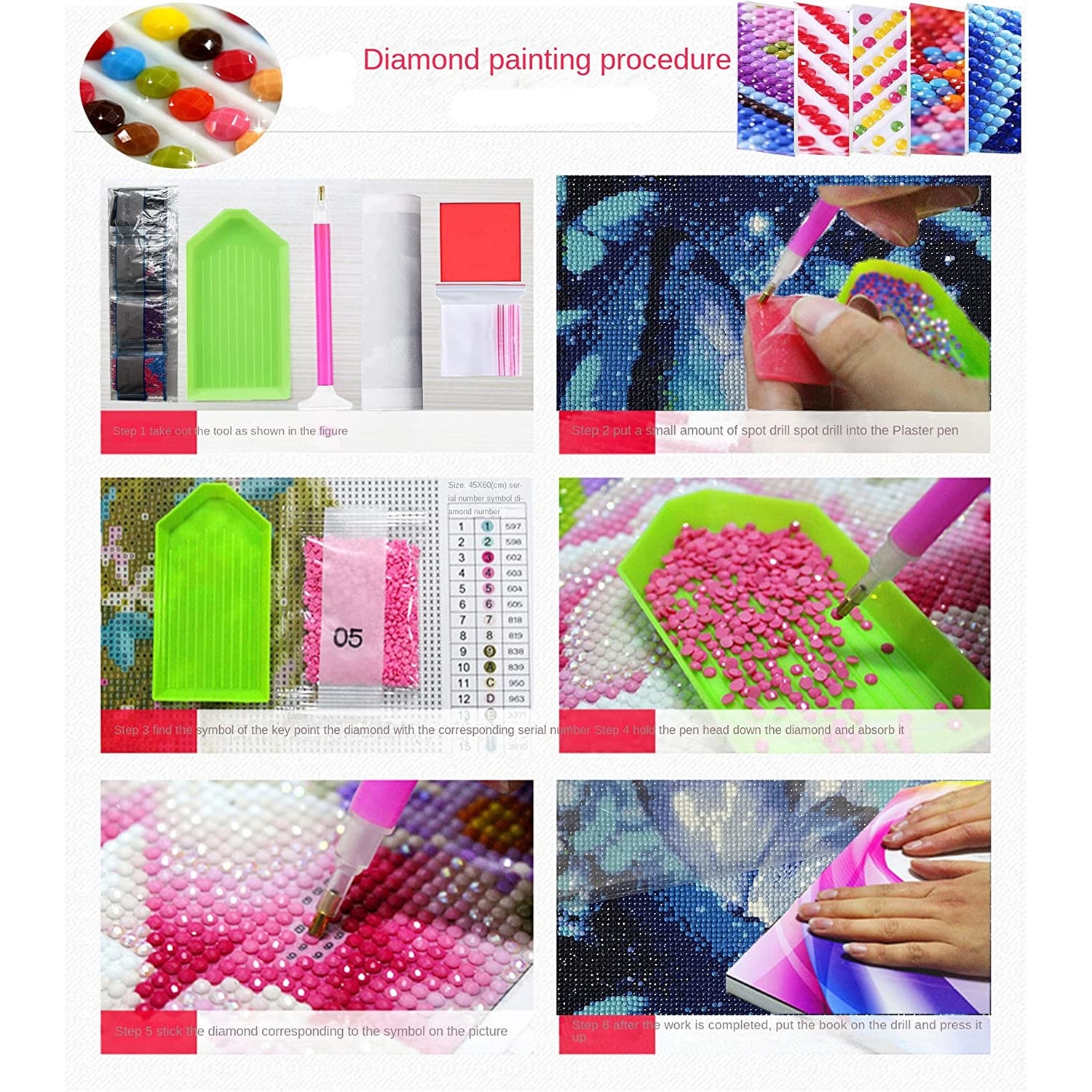 Soosable gyémántfestő készlet, 2 db, kreatív 5D kristály, 40 x 30 cm ...