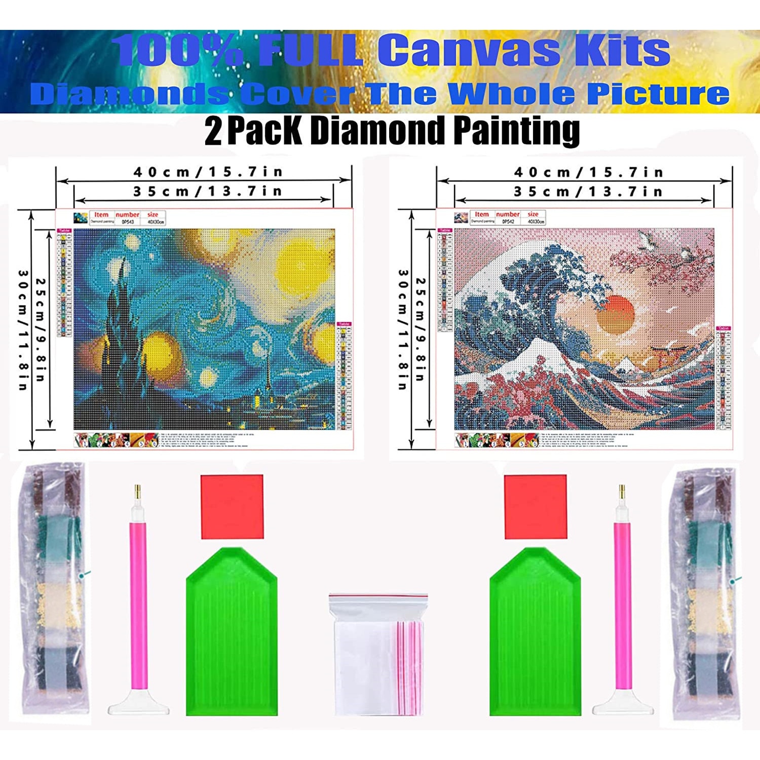 Set creativ tablou 5D cu cristale, soosable® Pictura cu diamante 40 x ...