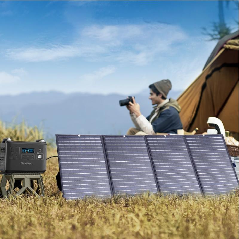 Panou solar fotovoltaic pliabil Choetech SC010, 160W, 2x USB / 1x USB ...