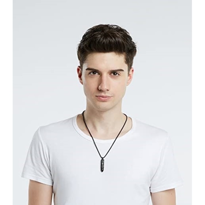 Colier inox negru cu glont si Tatal Nostru, BeSpecial, CLR18 - eMAG.ro