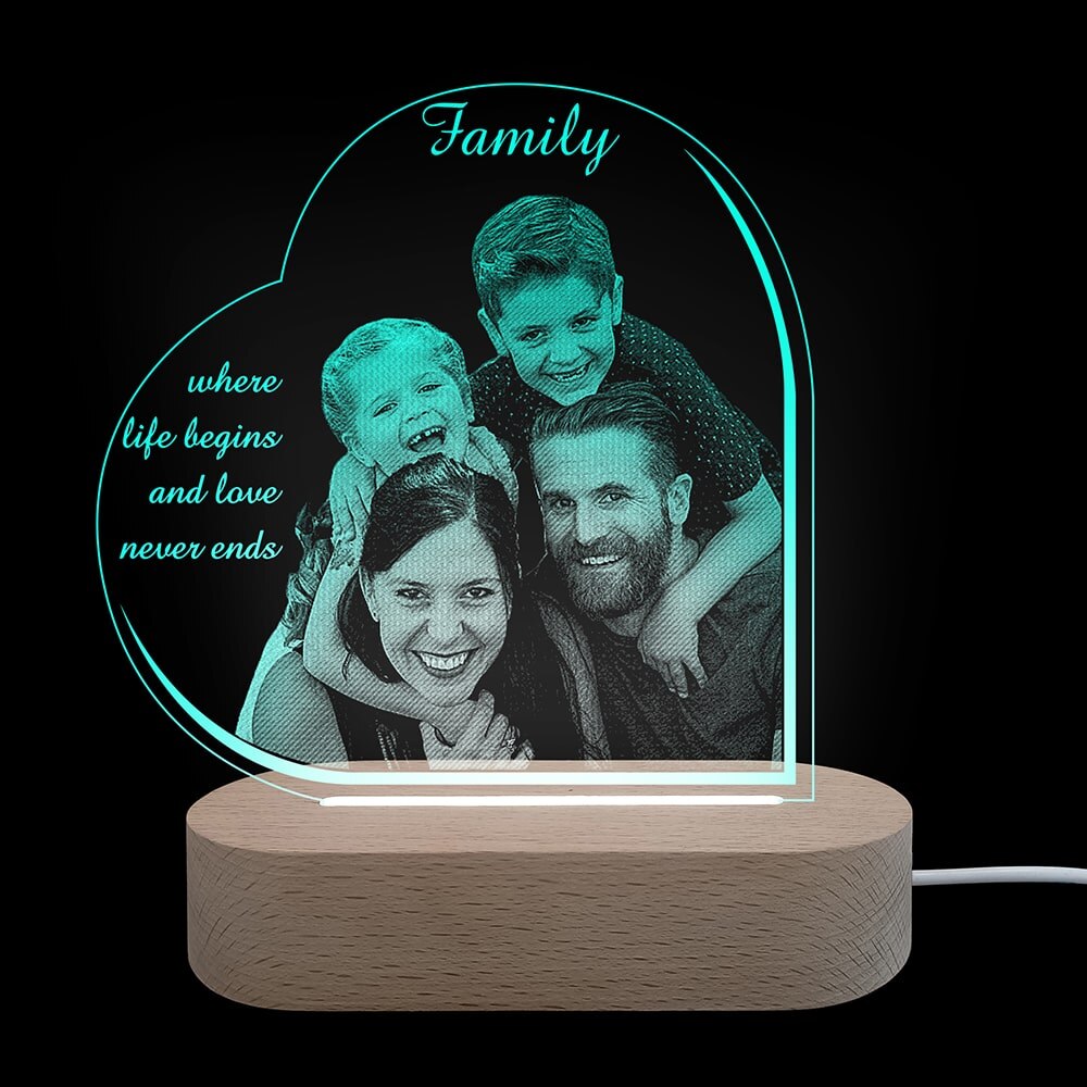 Veioza Family LED Plexiglass Verde Personalizabil - eMAG.ro
