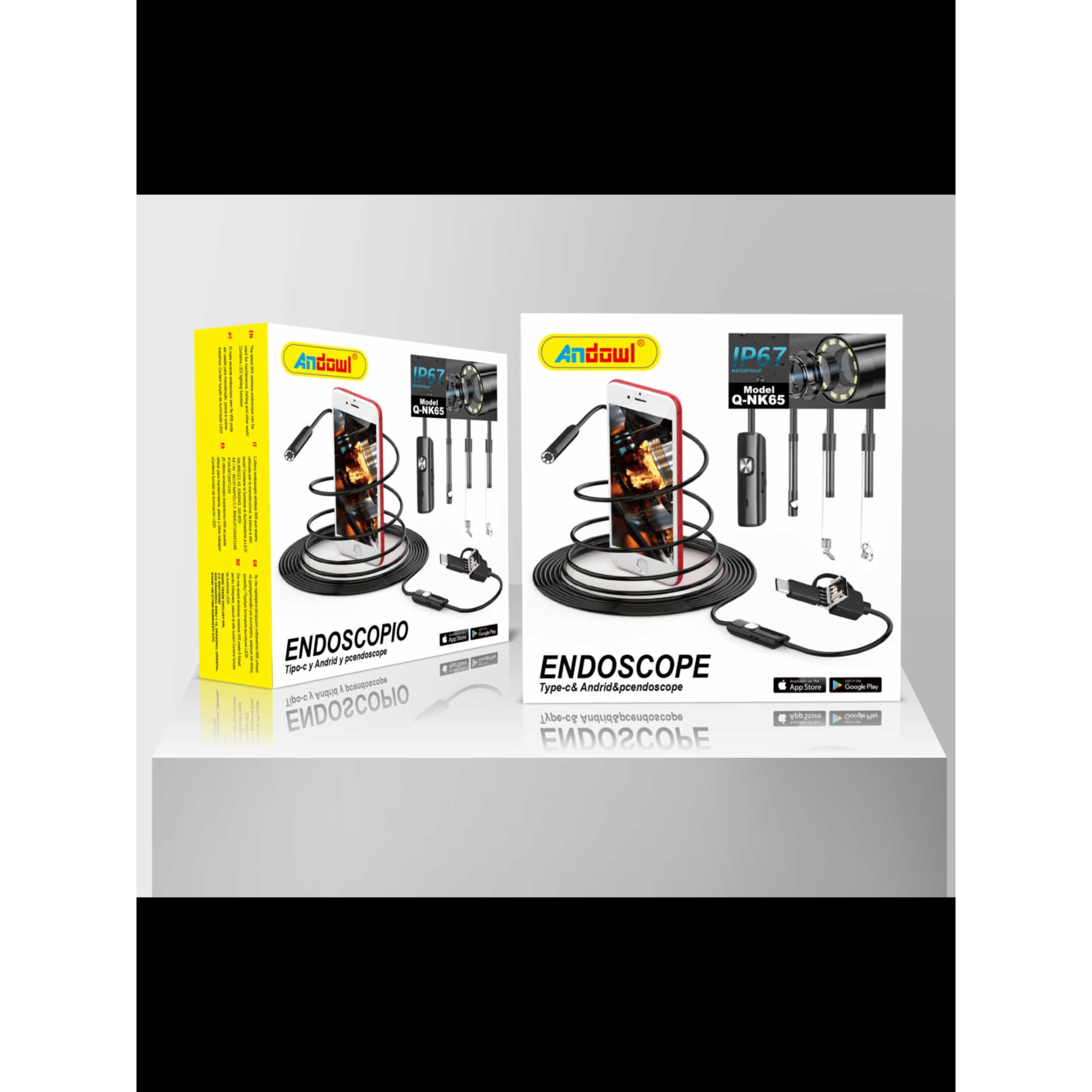 Andowl HD Endoscope Inspection Camera, Android, iOS, Window, USB-C ...