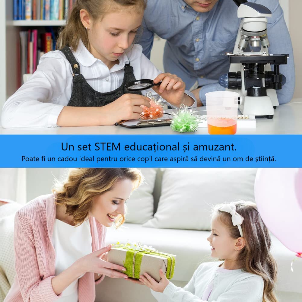 Joc Educativ STEM Kit Stiinta, Experimente cu Cristale, 2 Culori, + 6 ...