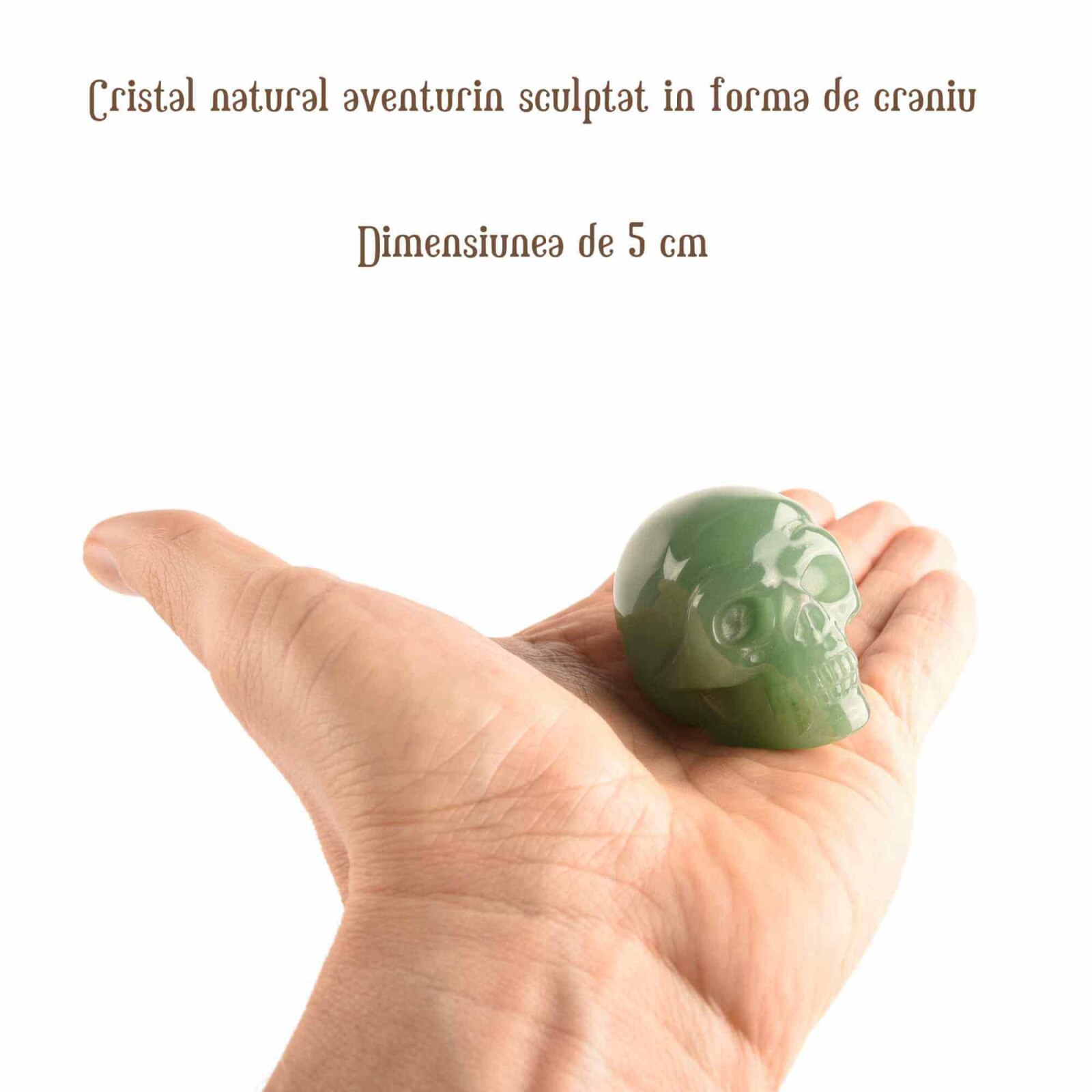 Figurina craniu 5 cm sculptat manual din cristal de Aventurin piatra ...